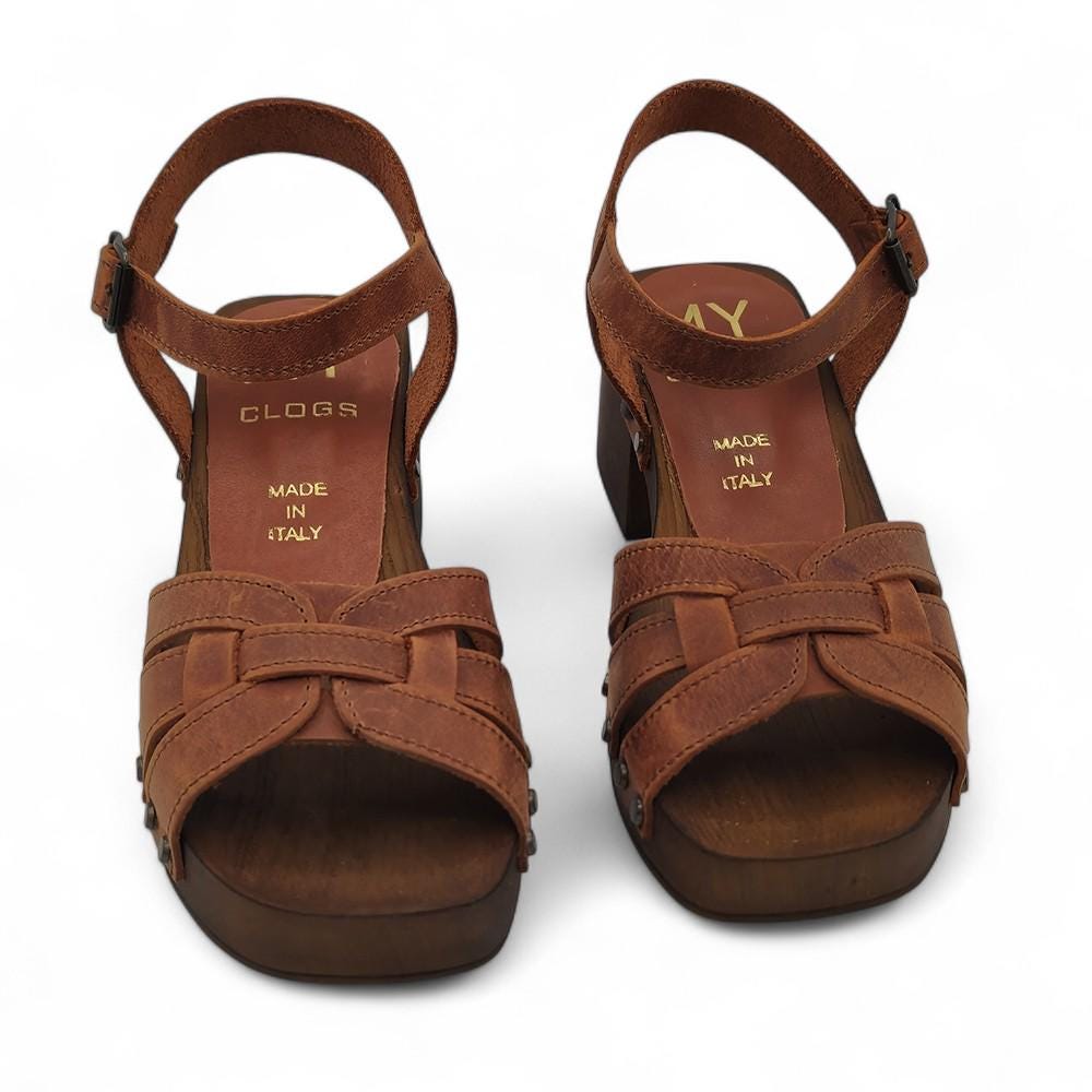 Women's Sandals With Crossed Leather Straps - Made in Italy - MY306 ...