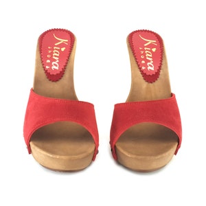 Comfortable Red Suede Clogs - K213001 Cam ROSSO - Etsy