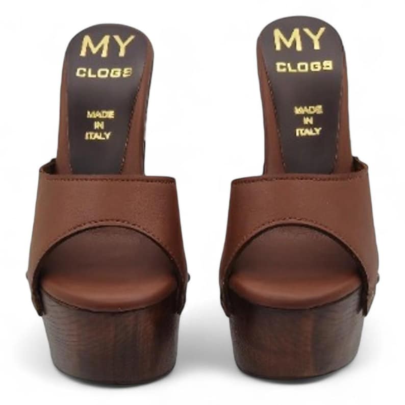High Heel Clogs 14 Cm With Leather Upper – Italian Made - MY3430 ...
