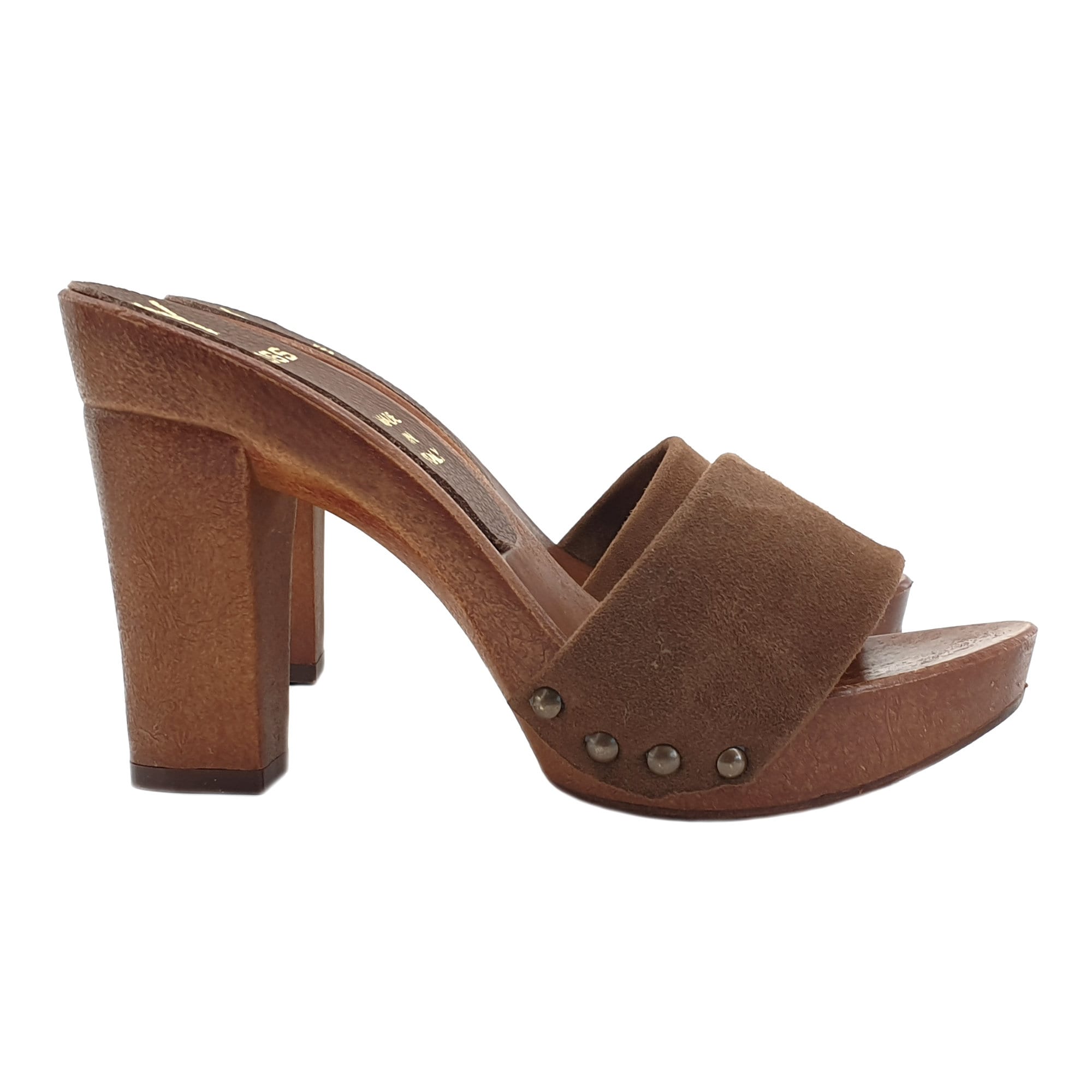 Clogs With Pink Powder Upper in Suede Heel 10 MY810 CAM - Etsy