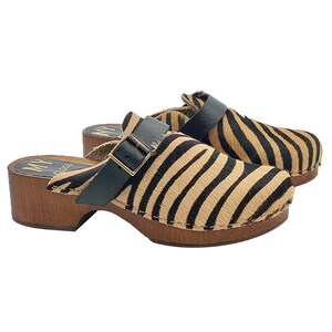 Dutch Clogs With "zebra Effect" Print Upper 4.5 Heel - Made in Italy ...
