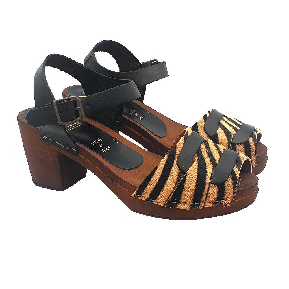 Women's Clogs With Ankle Strap Made in Italy MY194 ZEB - Etsy