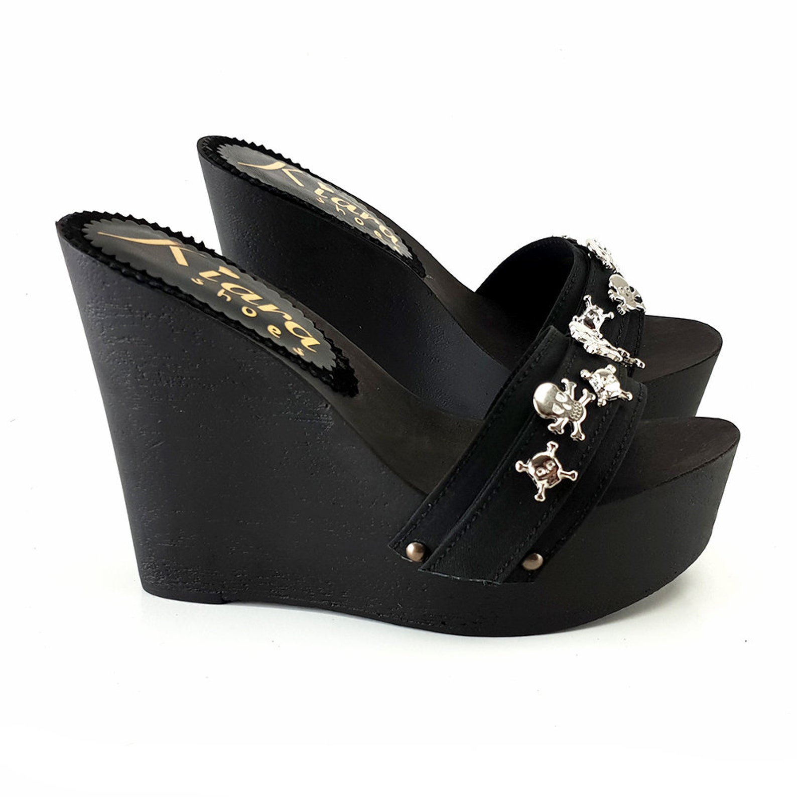 Black Platform Clogs Limited Edition Heel 13 KZH35 NERO - Etsy