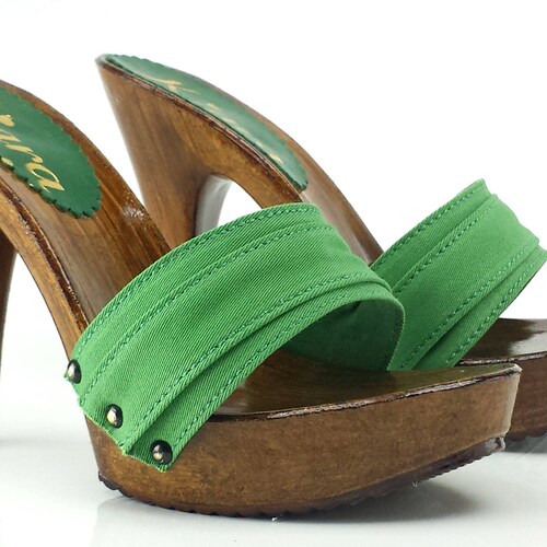 Kiara Shoes Black Clogs With Leather Upper Heel 9 K6508 NERO | Etsy