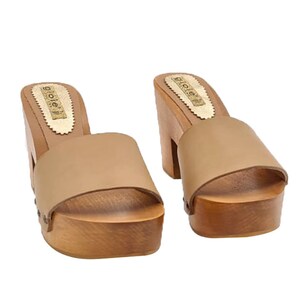 Clogs With Light Brownleather Band With 9 Cm Heel - FROM 35 to 46 ...