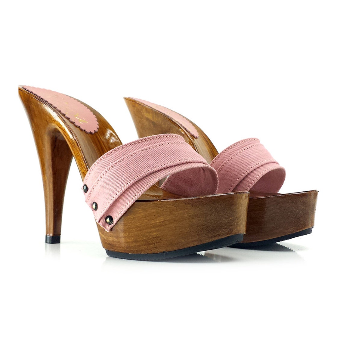 High Heel Pink Clogs for Woman K9101 ROSA - Etsy