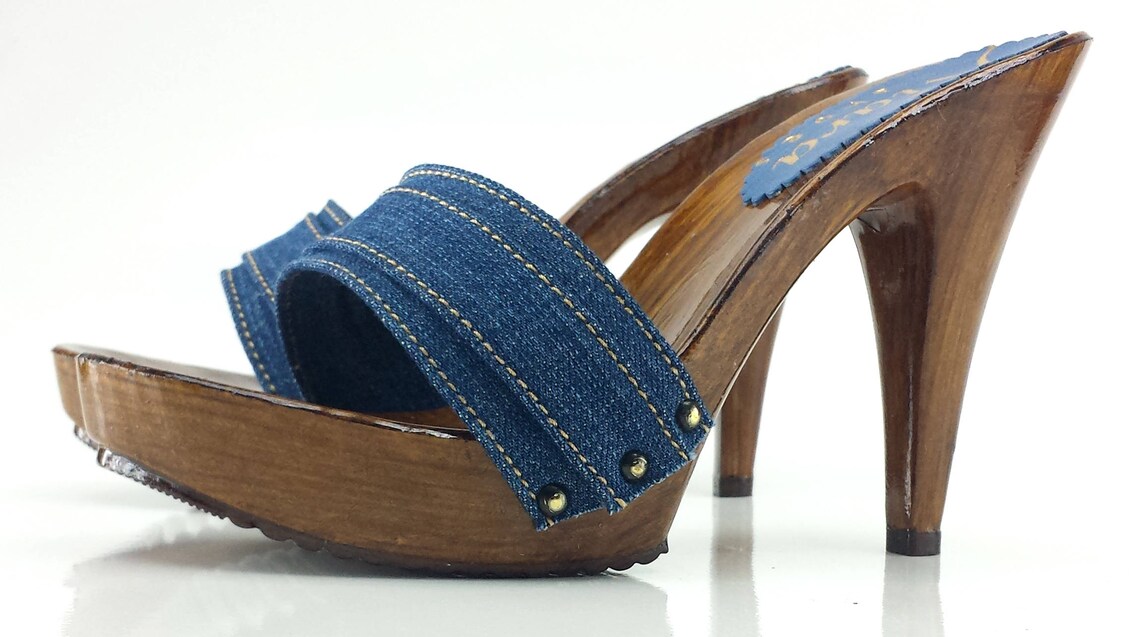 Sexy Clogs in Denim Made in Italy K21101 JEANS - Etsy