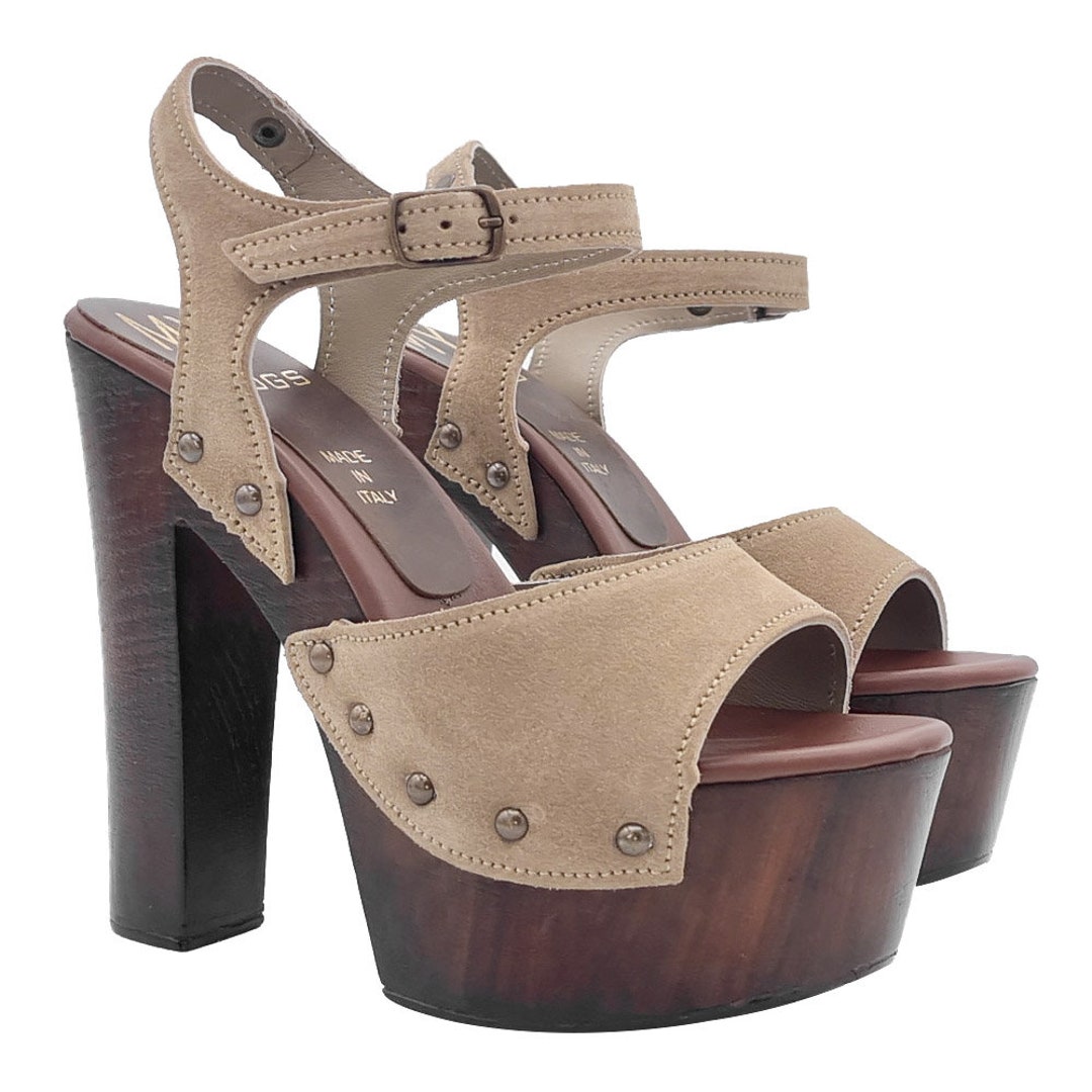 Clogs With Heel 14 & Ankle Strap - MY38 CAM TORT - Etsy