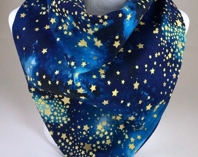 Bandana Midnight Sky Gold Stars Stargazers Robert Kaufman - Etsy