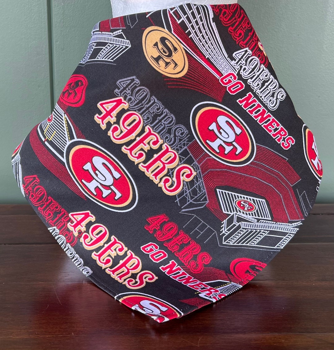 Bandana NFL Football San Francisco 49ers on Black Stadium Print Cotton ...