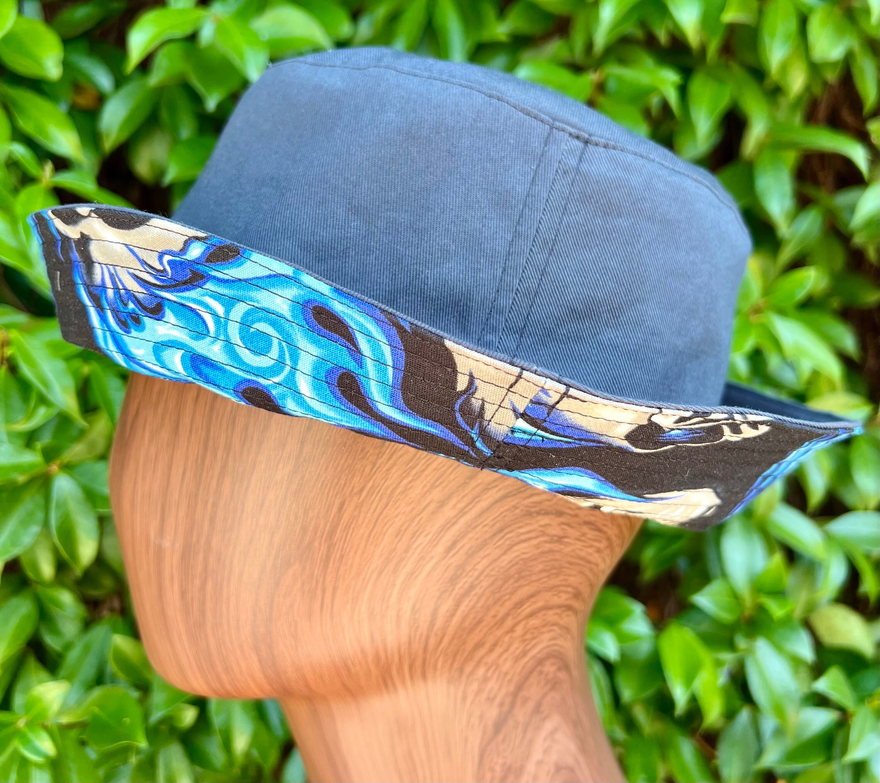 Reversible Hot Heads Bucket Hat of Skulls and Flames, an Eye Catching ...