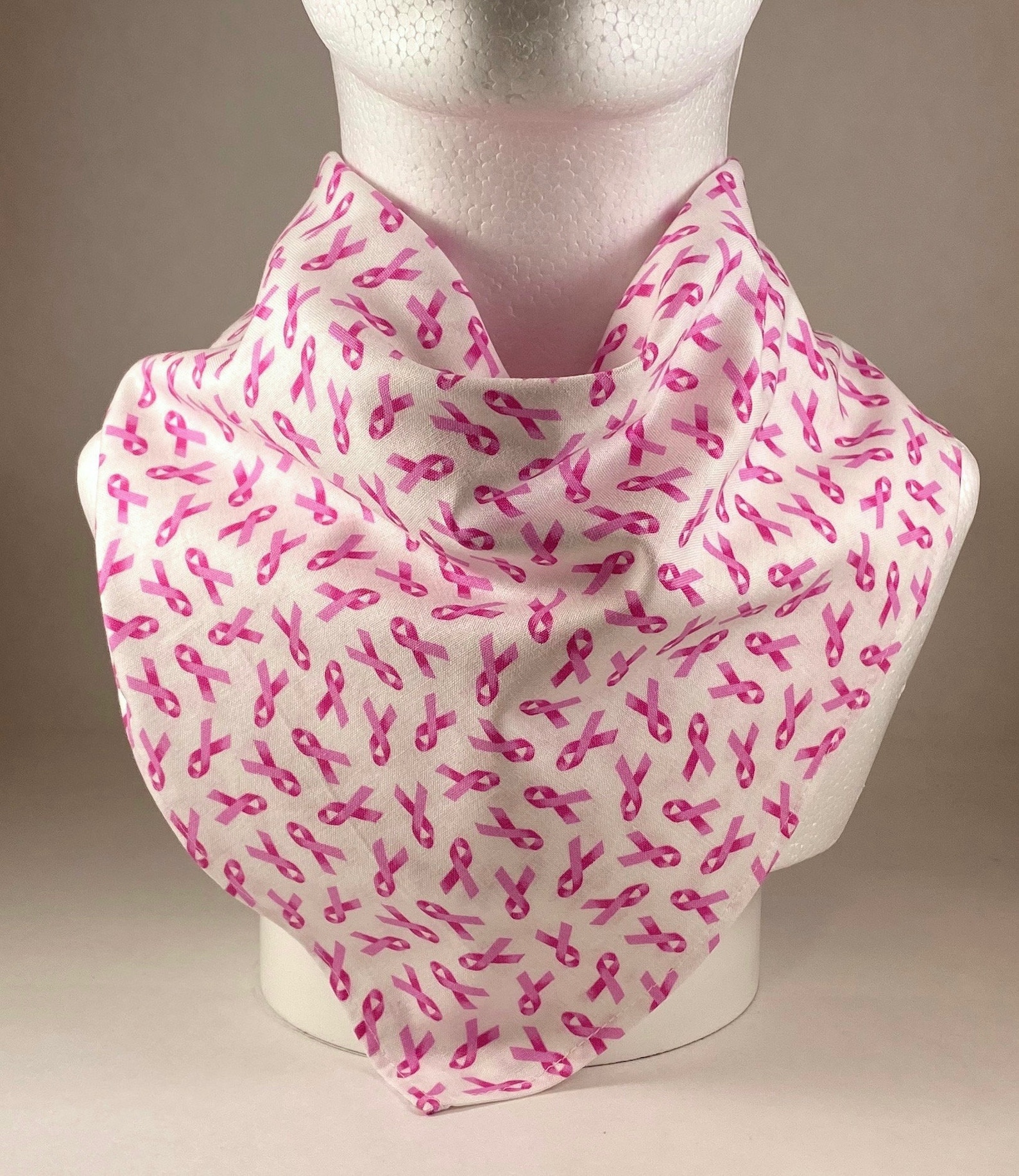 Breast Cancer Awareness Pink Ribbons Cotton Bandana Scarf | Etsy