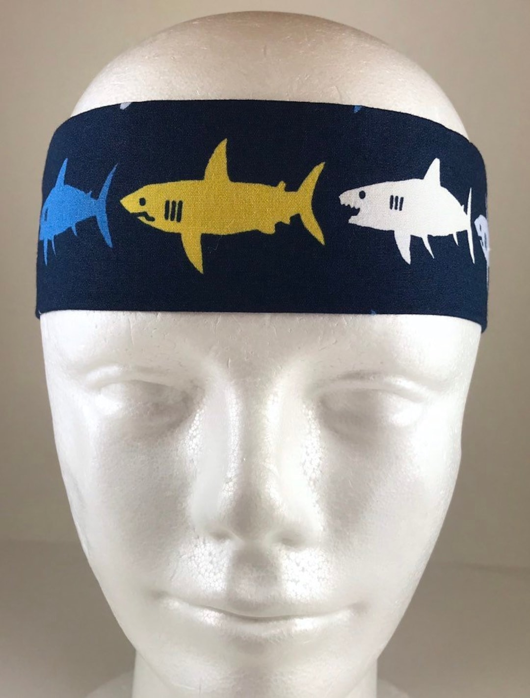 Sharks, Sharks, Sharks Blue Headband Cotton Workout Headband or Add ...