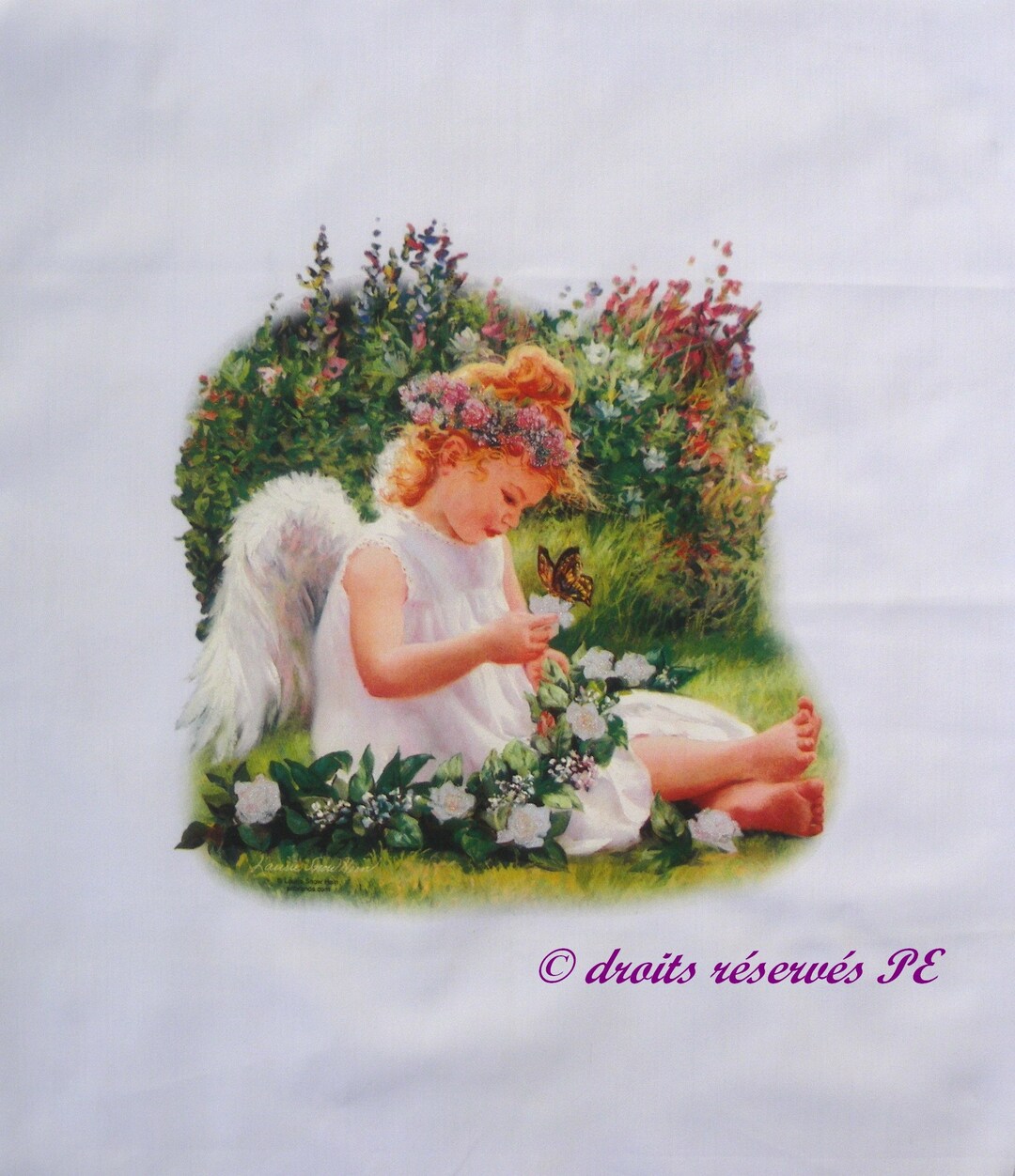 Angel N 2 Fabric Panel, Transfer Pattern on Cotton Fabric, for Cushion ...