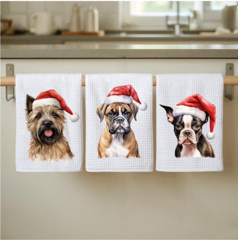 Christmas Dog Kitchen Towels - Etsy