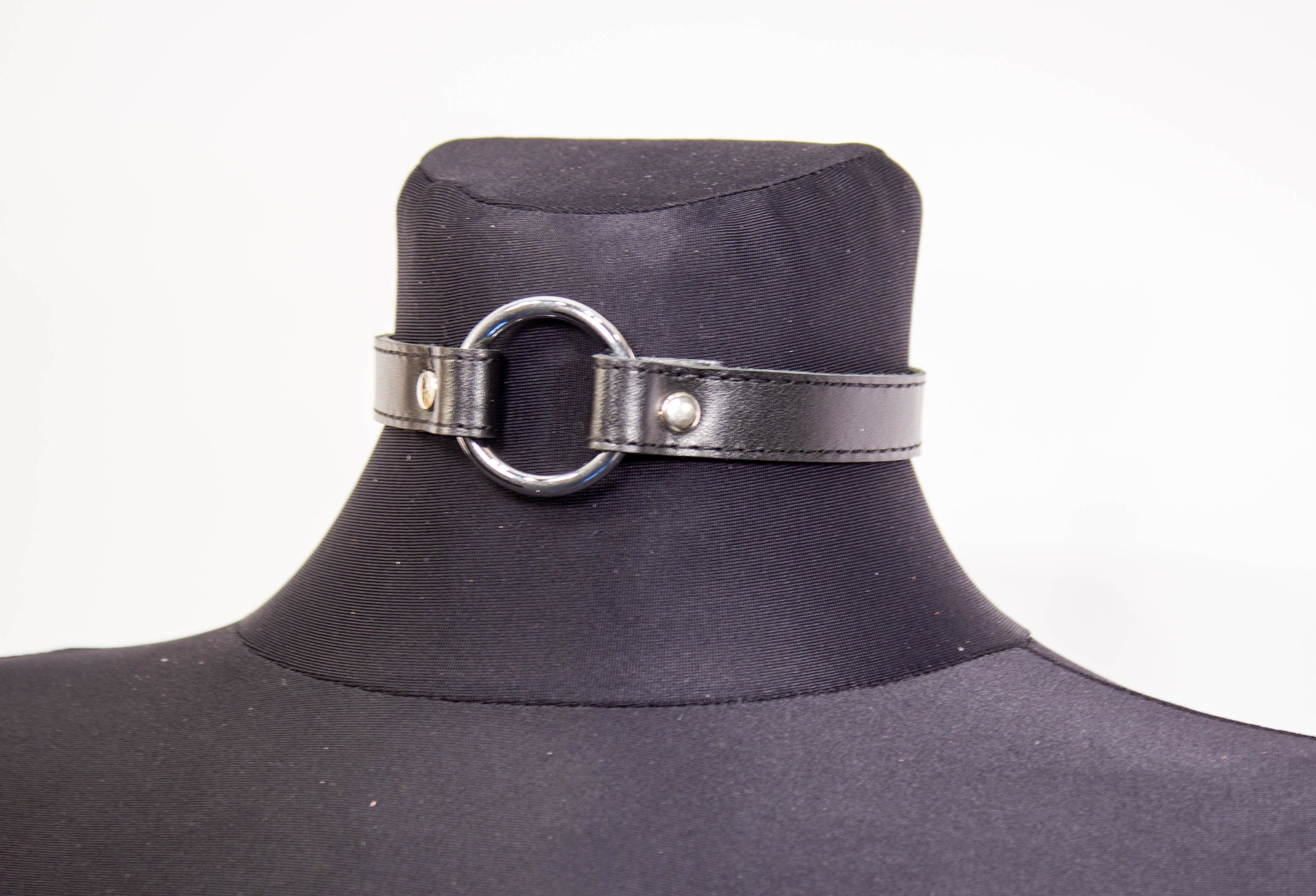Leather Choker With Ring. Genuine Leather Collar. Fashion - Etsy