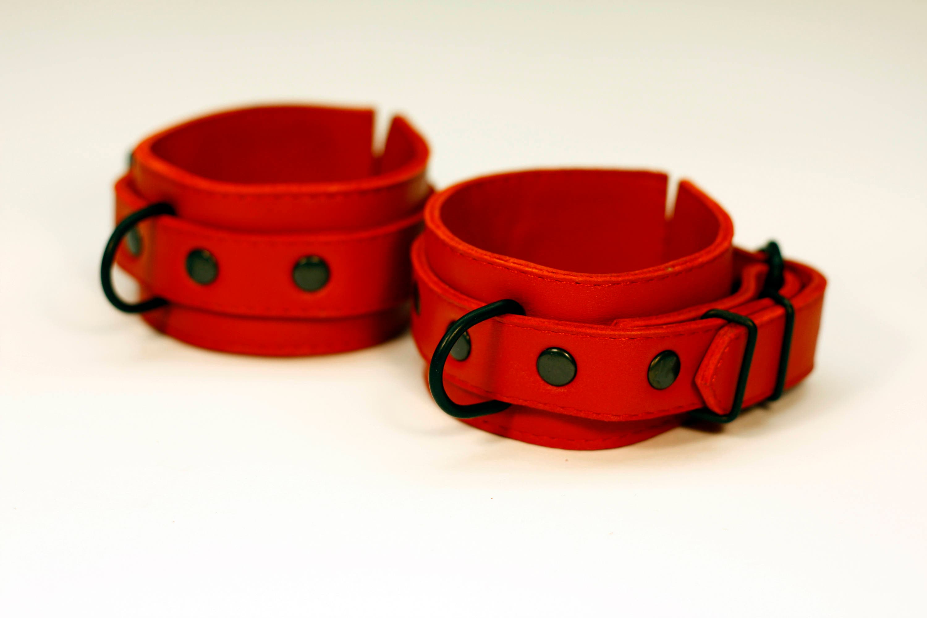 BDSM WRIST CUFFS With D-rings and Rivets Handcuffs Genuine - Etsy