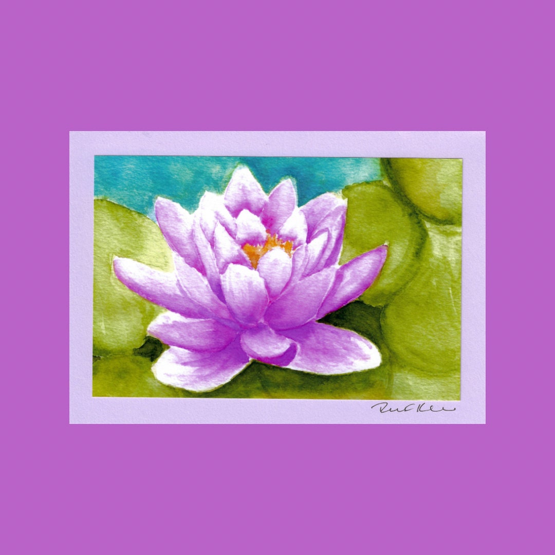 Water Lily Card | Rhonda Koch Artist | Watercolor Art - Etsy