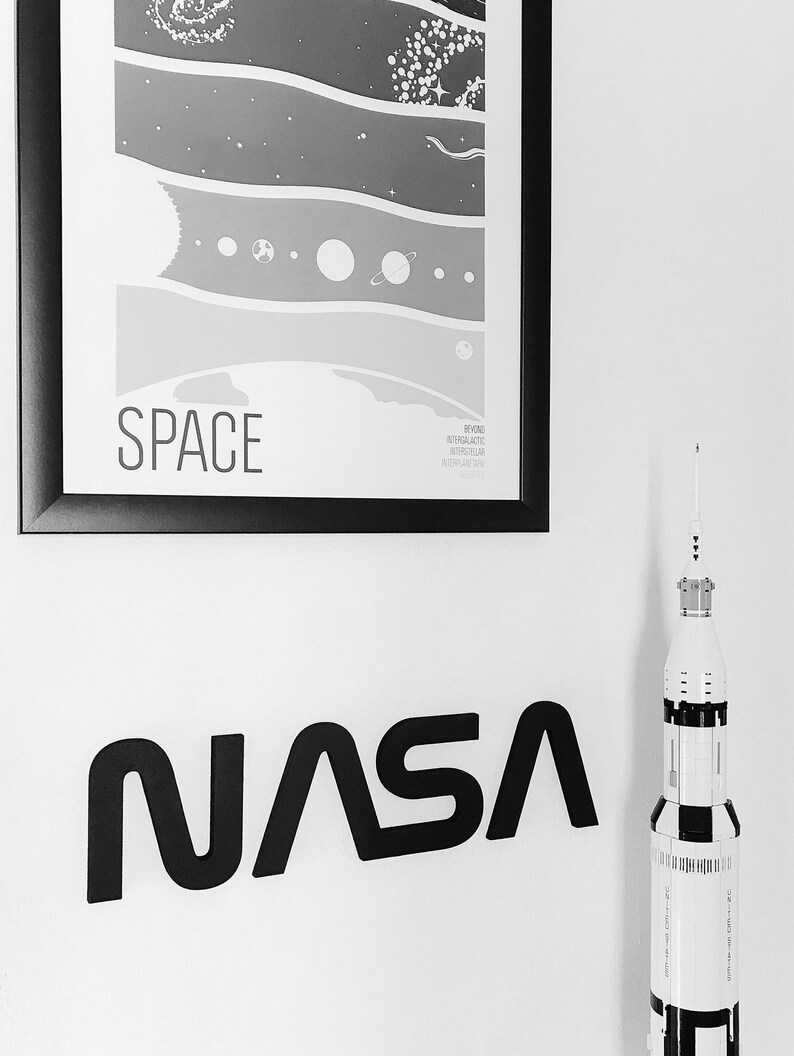 NASA Logo Made of Wood | Wandeko | Retro Lettering | Wooden Sign ...