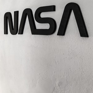 NASA Logo Made of Wood | Wandeko | Retro Lettering | Wooden Sign ...