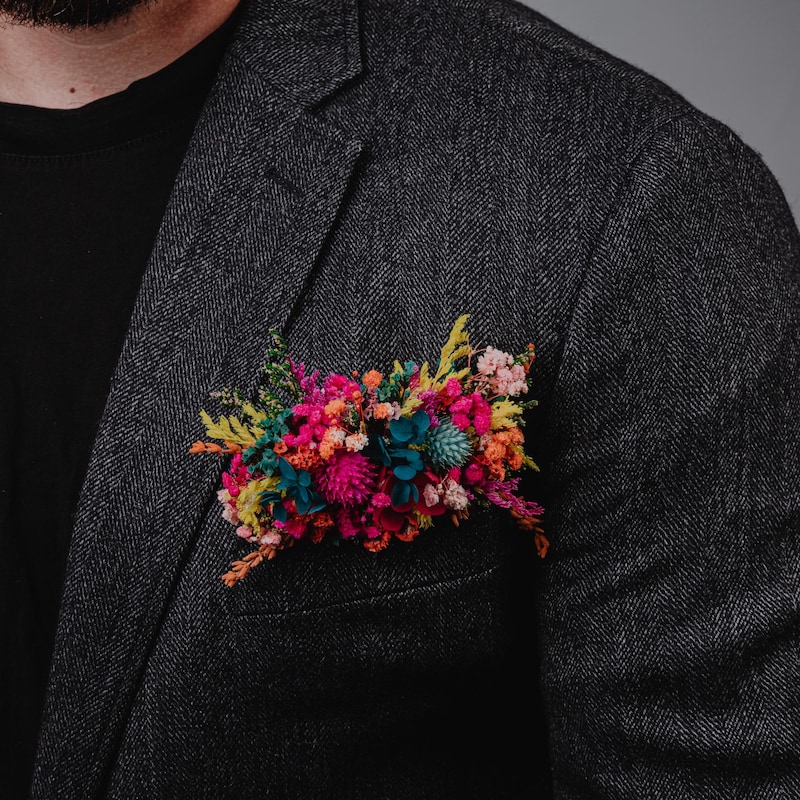 Pocket Square Boutonniere - Etsy