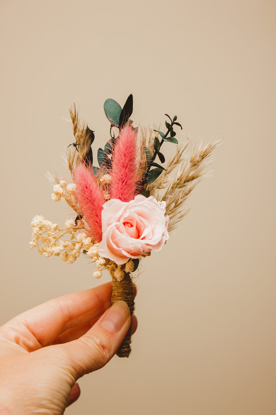 Blush Pink Boutonhole/eternal Rose Lapel Pin/greenery Lapel Pin ...