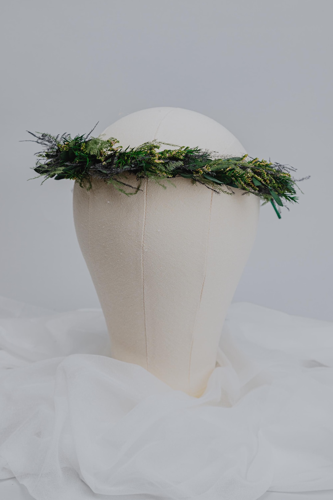 Greenery Wedding Flower Crown/dark Green Floral Headpiece/black and ...