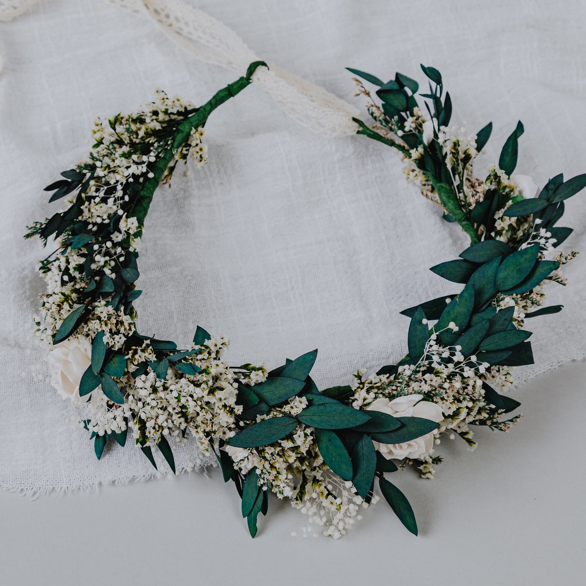 White Baby Breath Wreath for Bride/bridesmaids/flower Girls/dried Crown ...