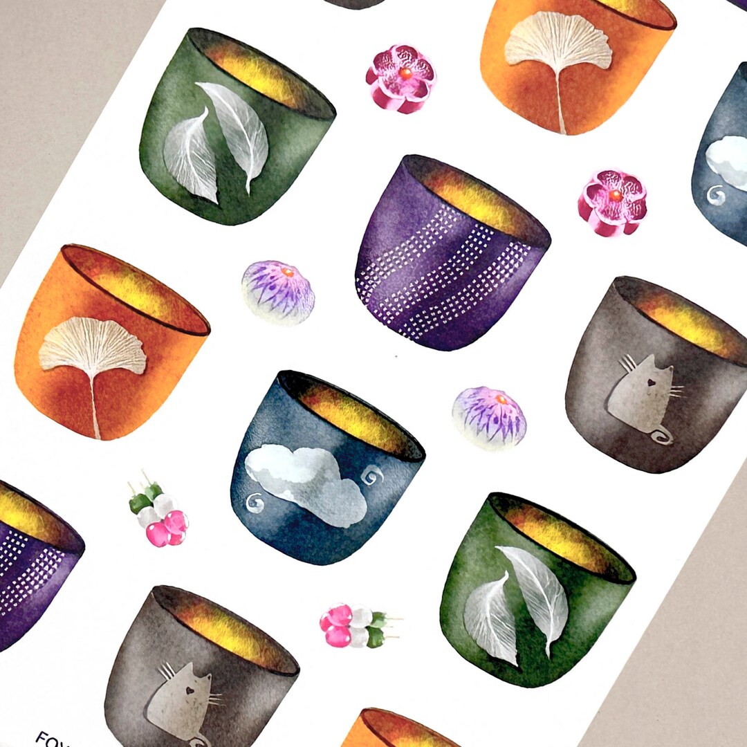 Tiny Tea Cups - 4" X 6" Washi Sticker Sheet - Etsy