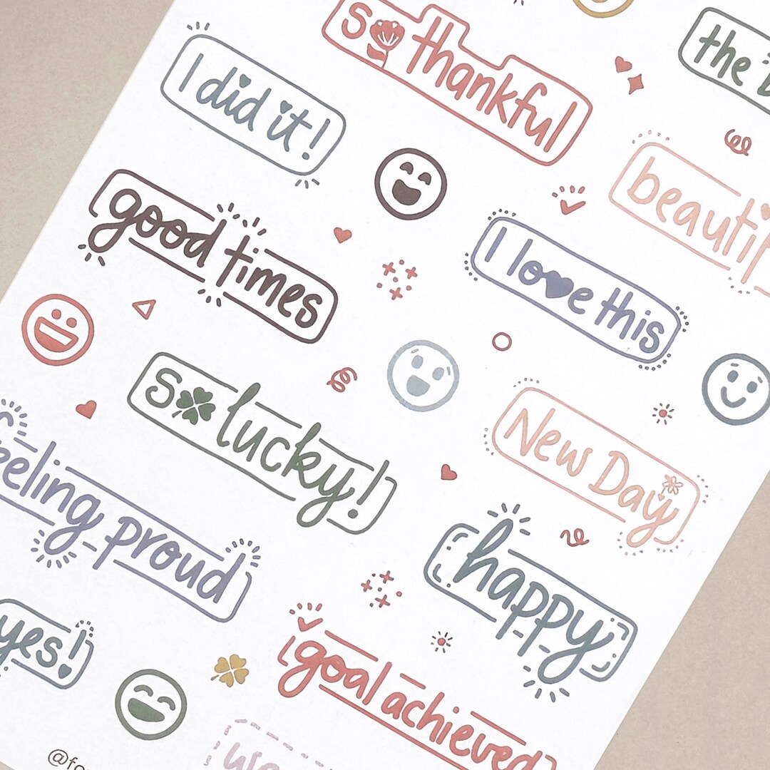 12 Good Day Phrases Sticker Sheet for Daily Journaling, Scrapbooking ...