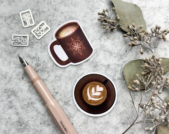 Cozy Cartoon Hot Chocolate Sticker, Minimalist Design, Custom Vinyl ...