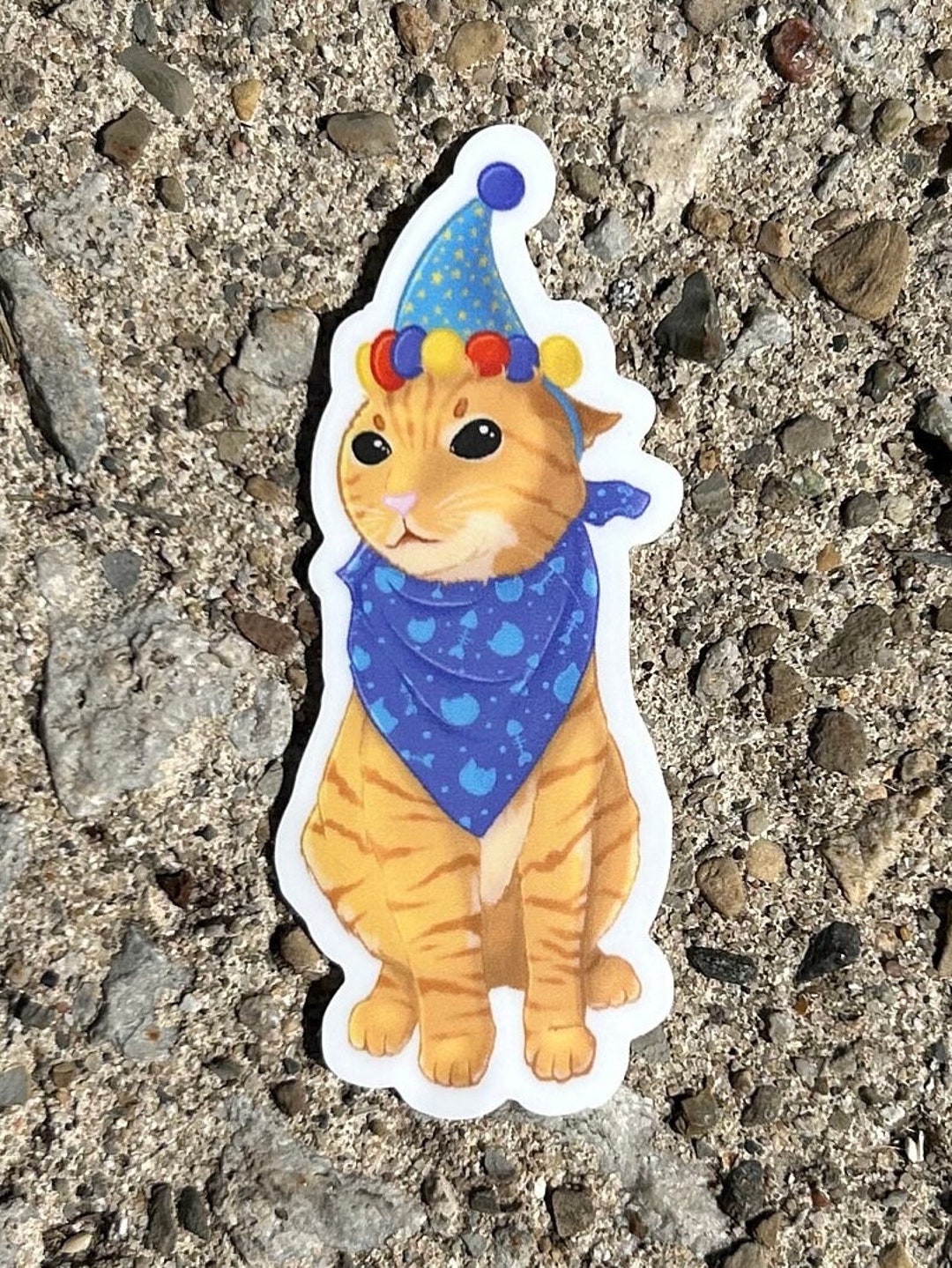 Orange Cat, Cute Celebration Kitten Sticker, Happy Birthday Sticker ...