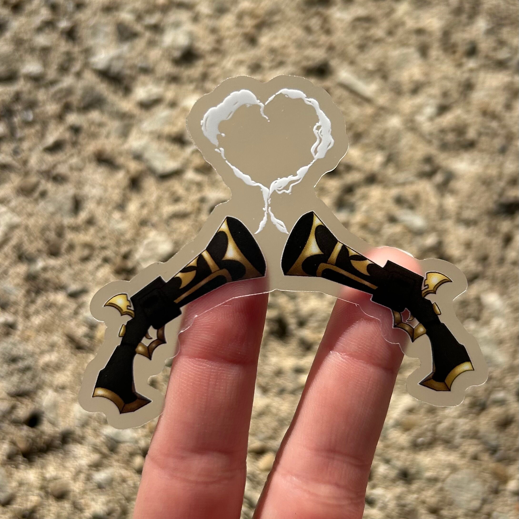 Flintlock Pistols Smoking Heart Sticker Pirate Guns Decal - Etsy