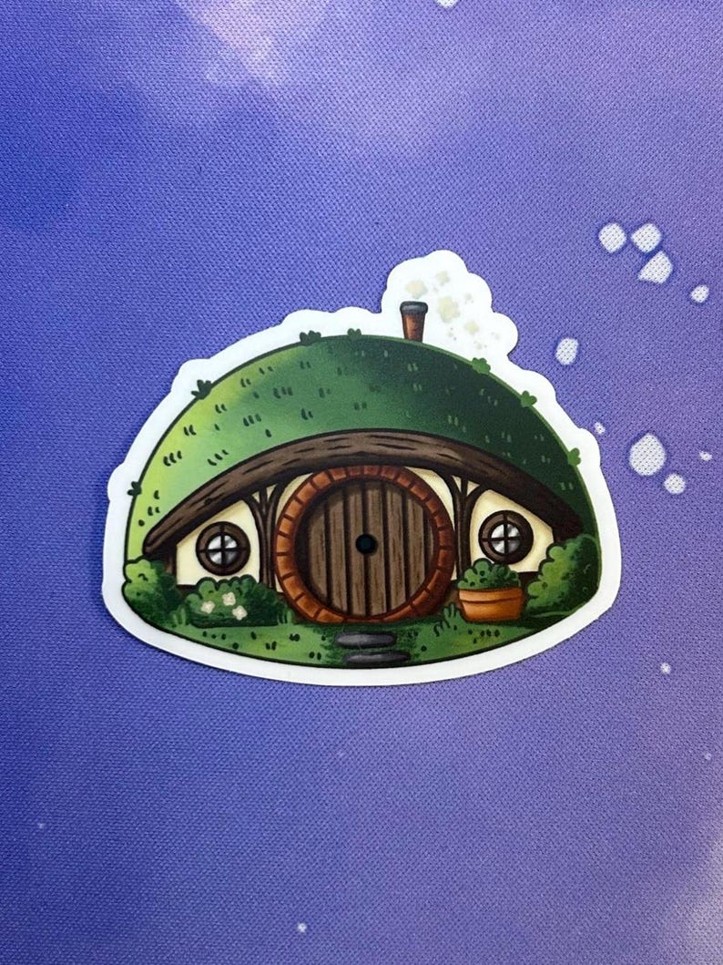 Hobbit Hole Illustration | Waterproof Die-cut Vinyl Sticker - Etsy