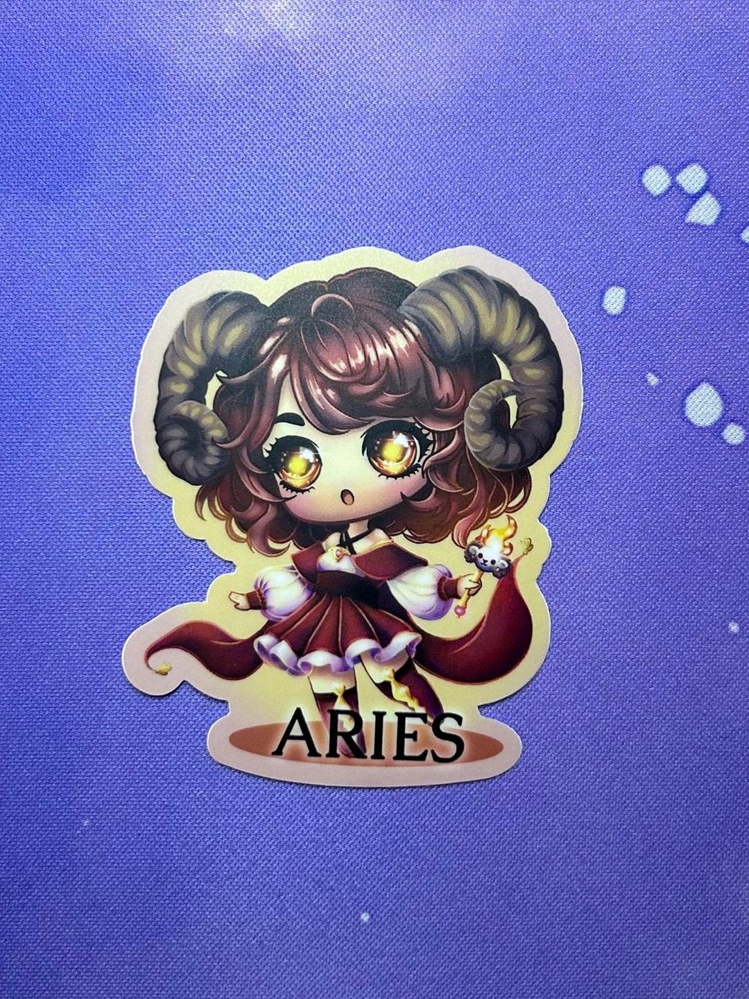 Aries Chibi Zodiac Girl | Waterproof Die-cut Vinyl Sticker - Etsy