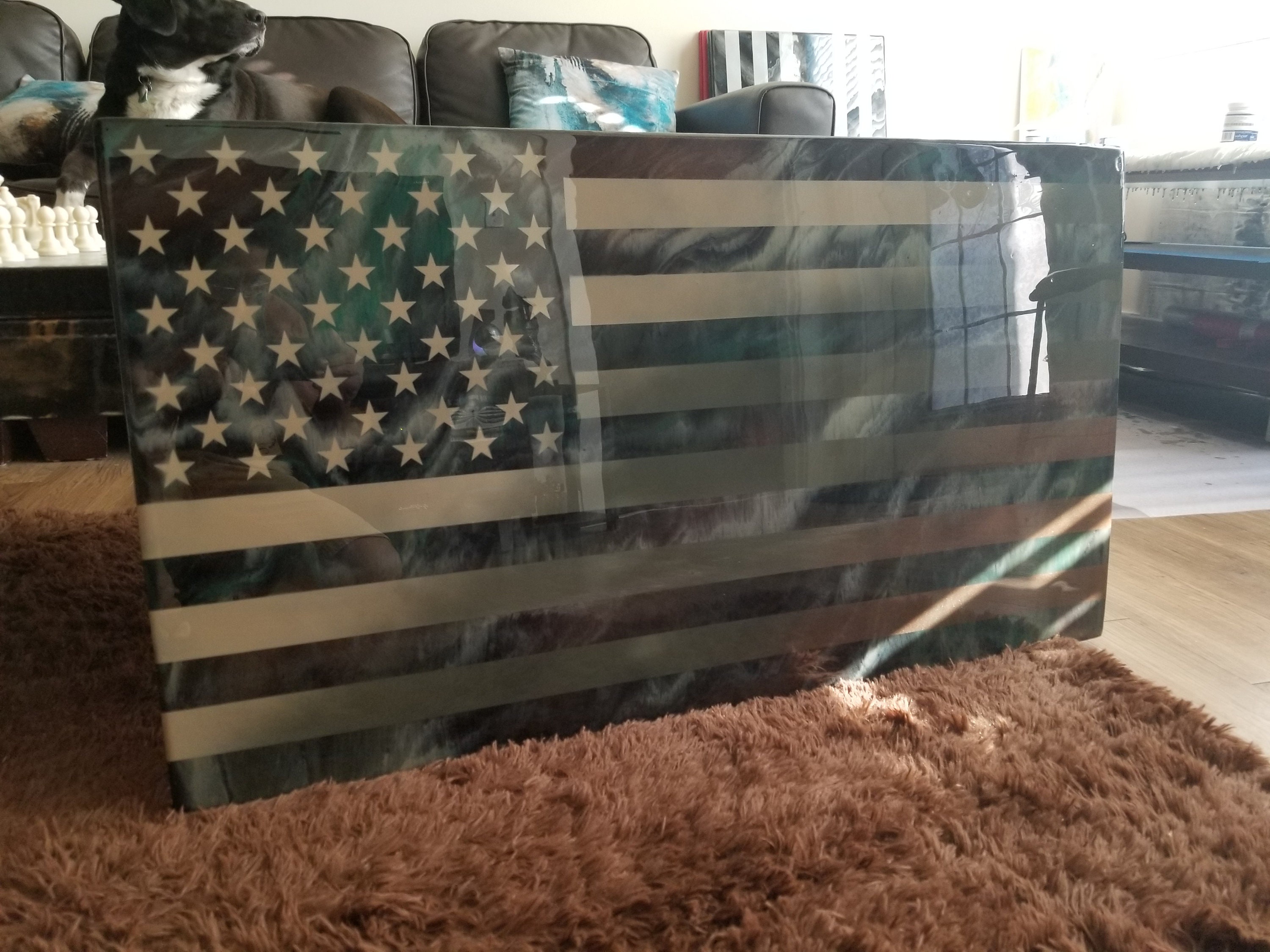 36 X 20 Custom Camo American Flag Epoxy Resin - Etsy