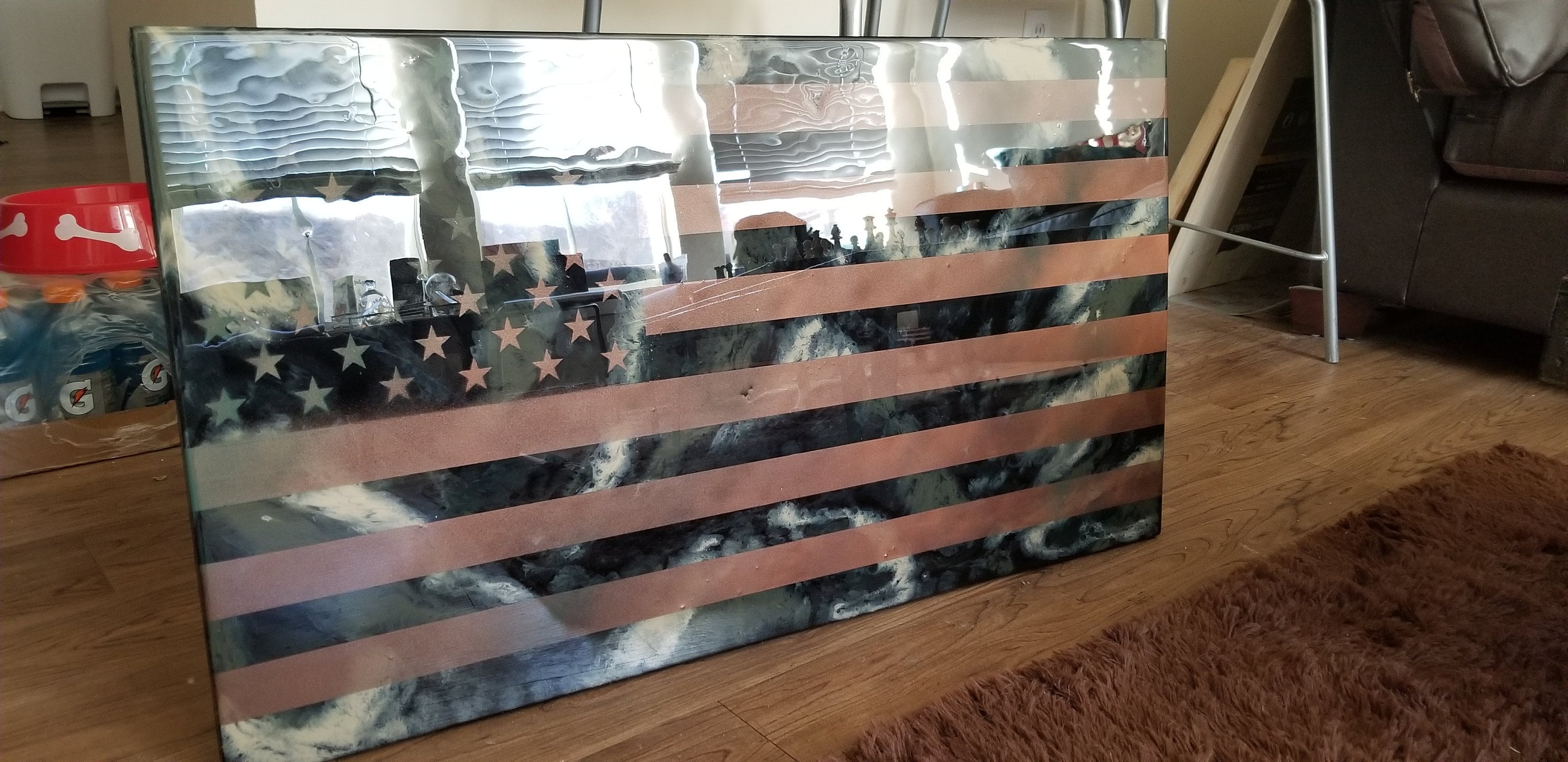 36 X 20 Custom Camo American Flag Epoxy Resin - Etsy