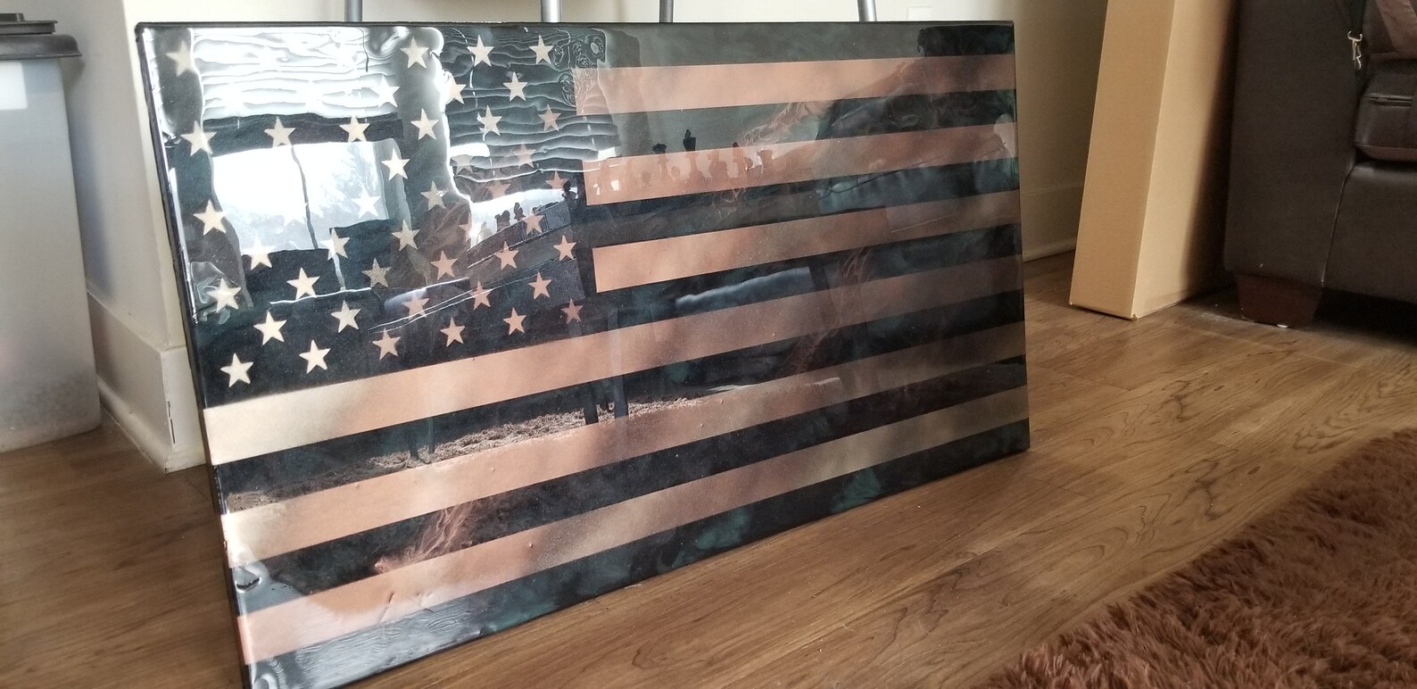 Memorial Day Custom Epoxy American Flag - Etsy