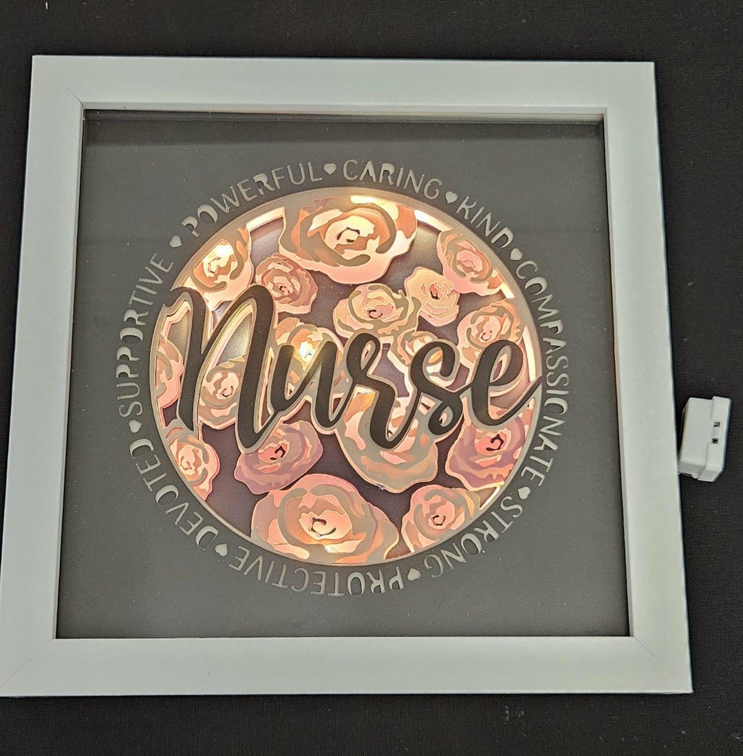 3D Lighted Nurse Shadow Box - Etsy