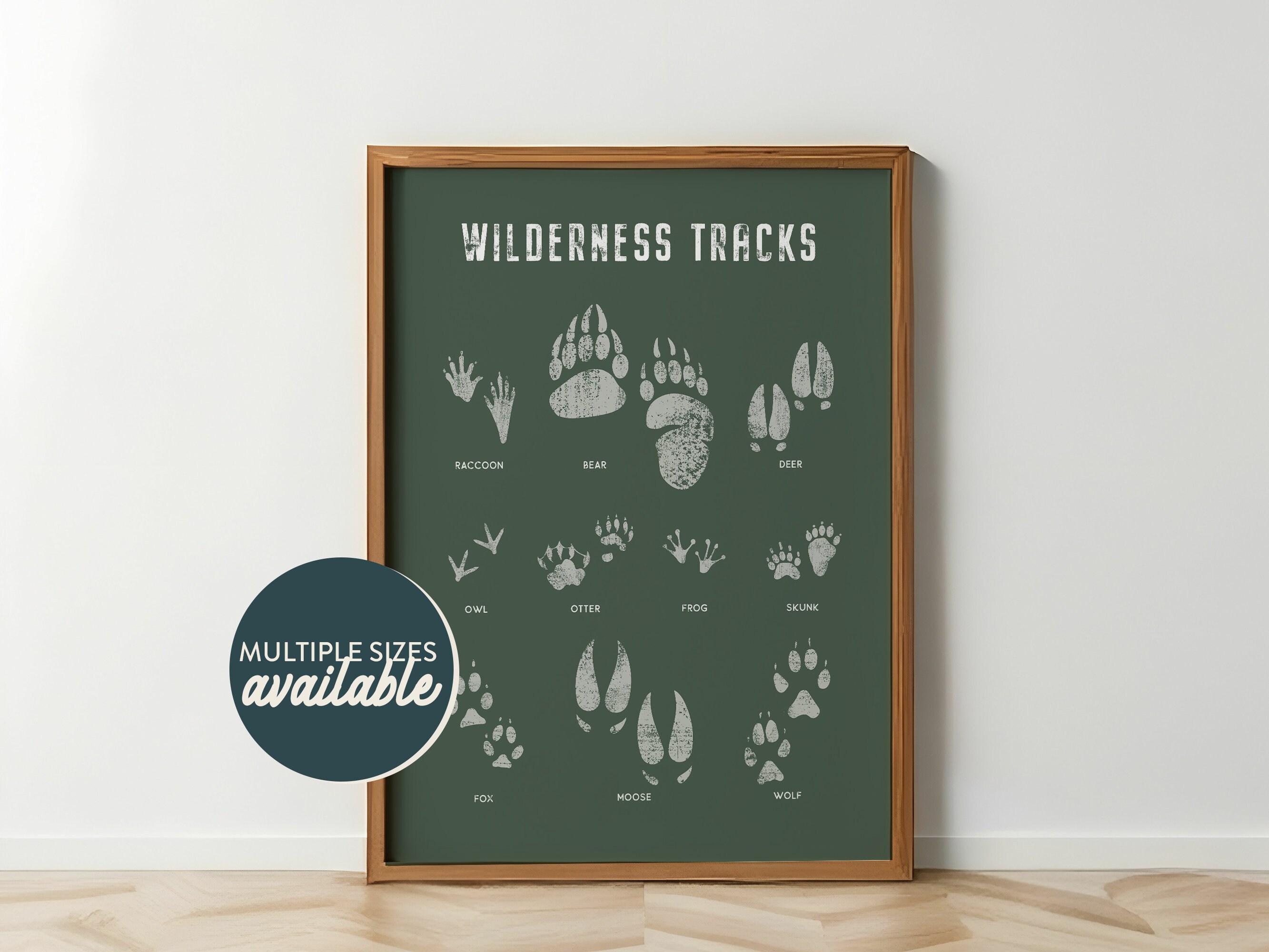 Woodland Nursery Childrens Wall Art Animal Track Art Digital Print ...