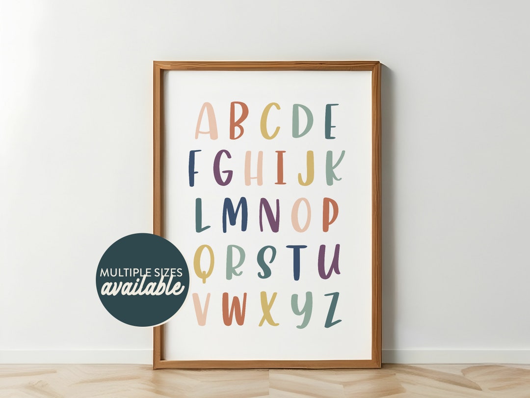 ABC Poster, Educational Posters for Kids, Alphabet Digital Print ...