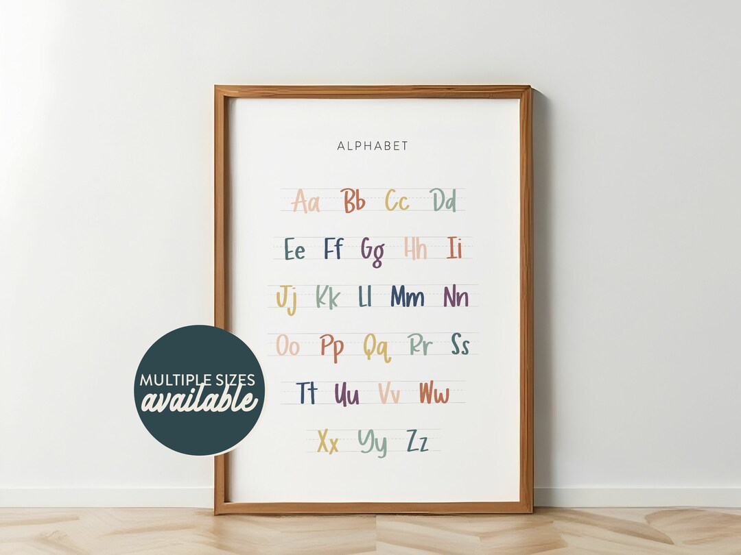 Educational Posters for Kids, Alphabet Poster, ABC Digital Print ...
