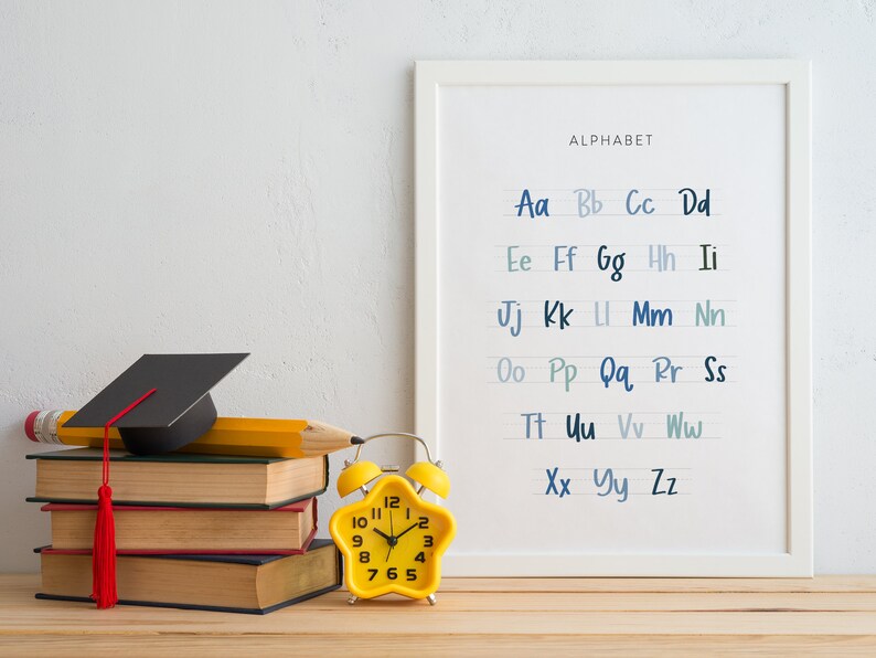 Educational Posters for Kids, Alphabet Poster, ABC Digital Print ...
