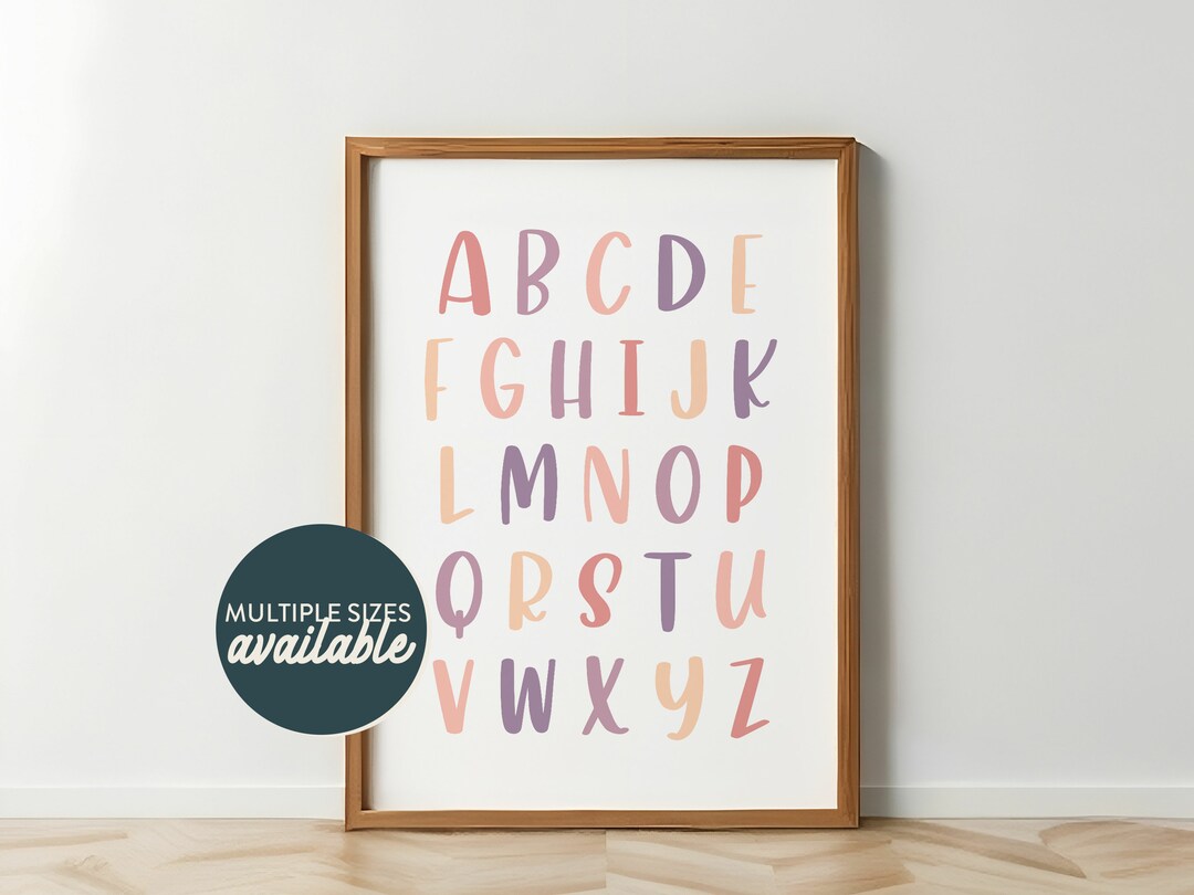 ABC Poster, Educational Posters for Kids, Alphabet Digital Print ...