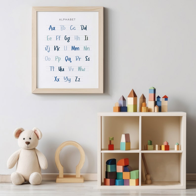 Educational Posters for Kids, Alphabet Poster, ABC Digital Print ...