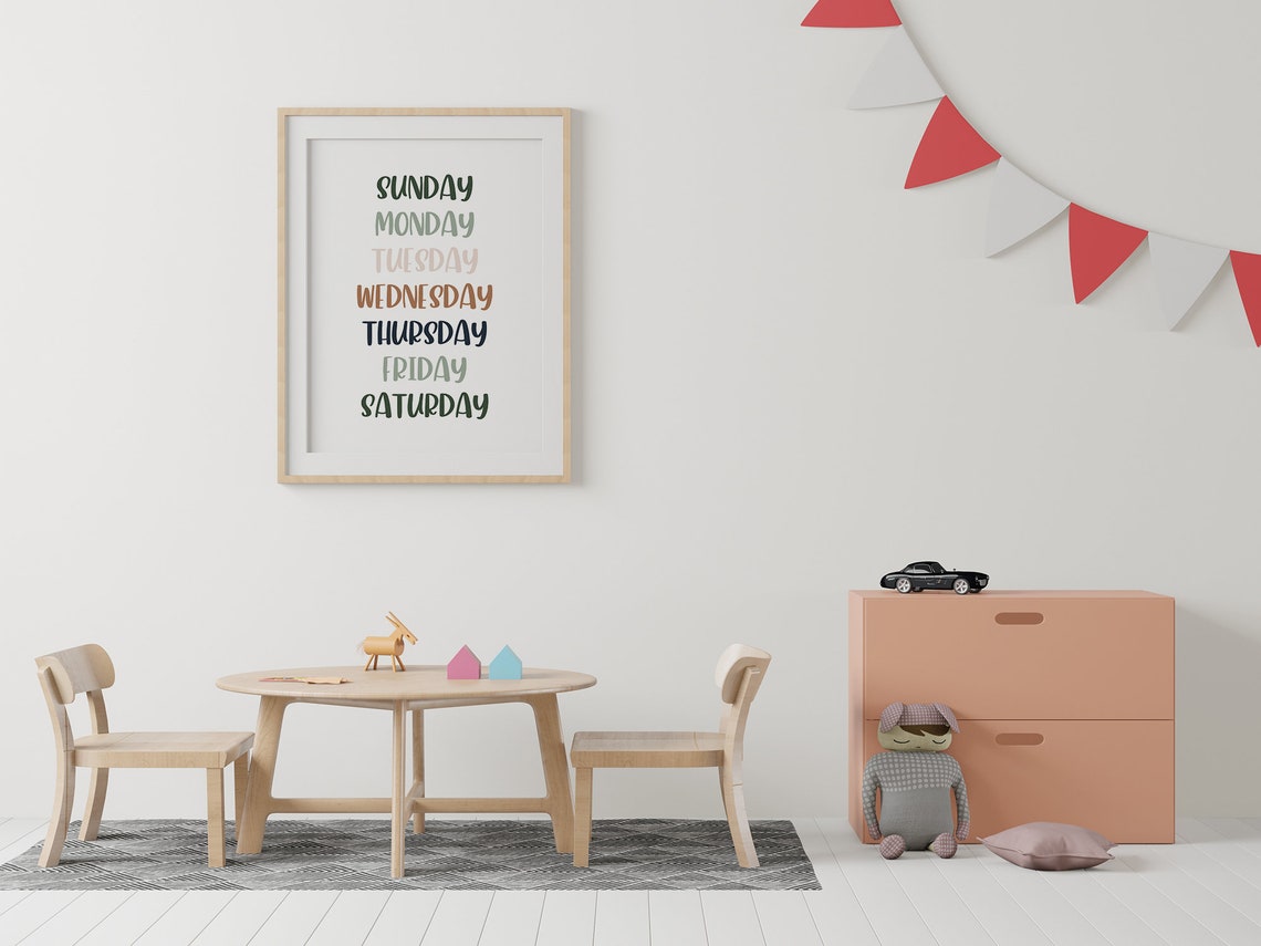 Days of the Week Poster, Educational Posters for Kids, Weekdays Digital ...