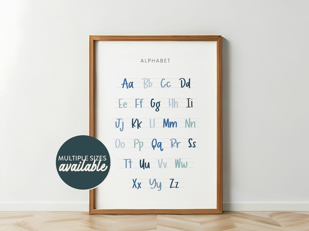 Educational Posters for Kids, Alphabet Poster, ABC Digital Print ...