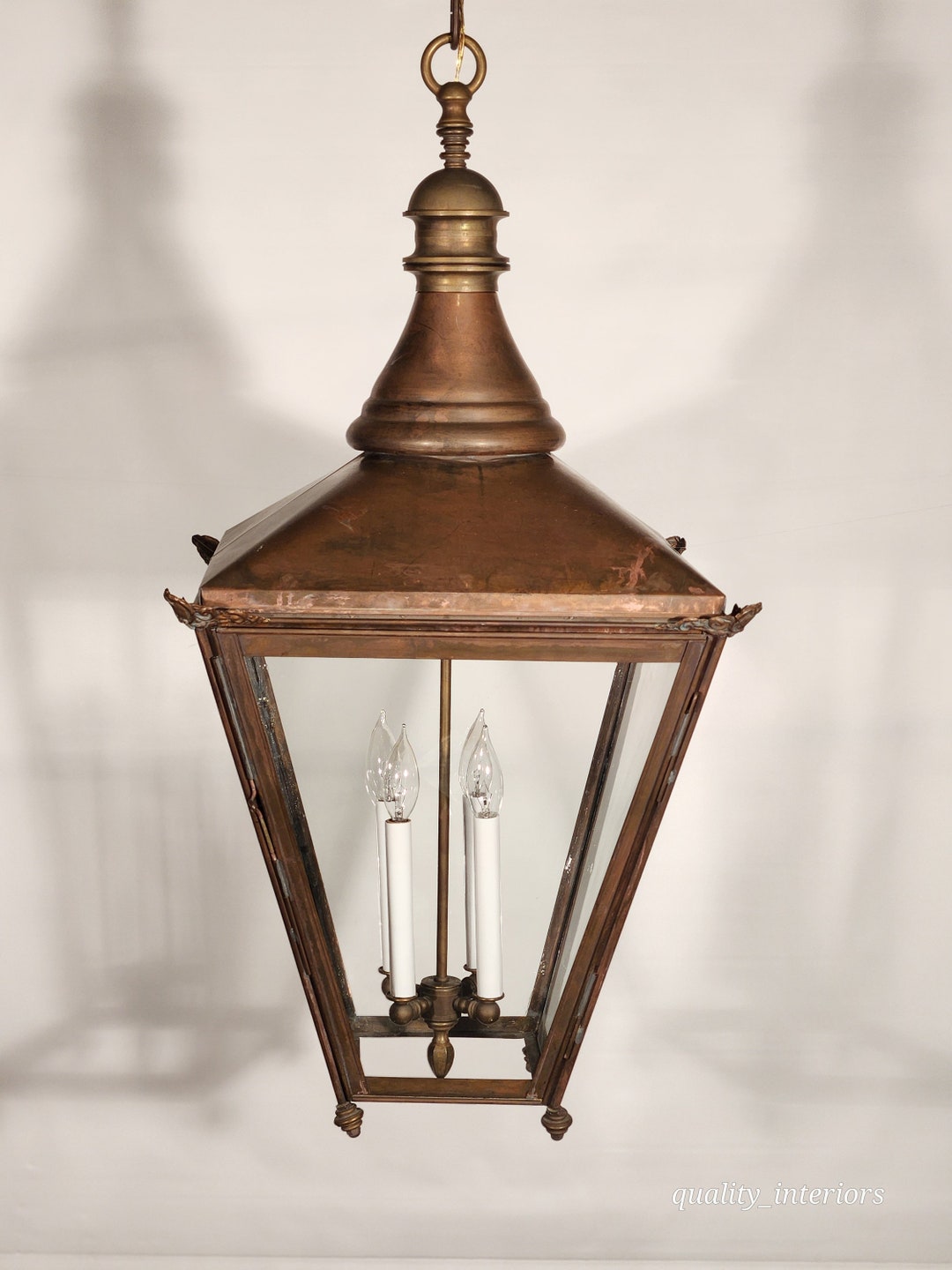 Massive ANTIQUE Circa. 1880s Victorian Copper Lantern Converted to ...