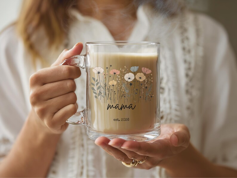 Personalized Mama Mug New Mom Gift | Floral Coffee Cup Custom Name ...