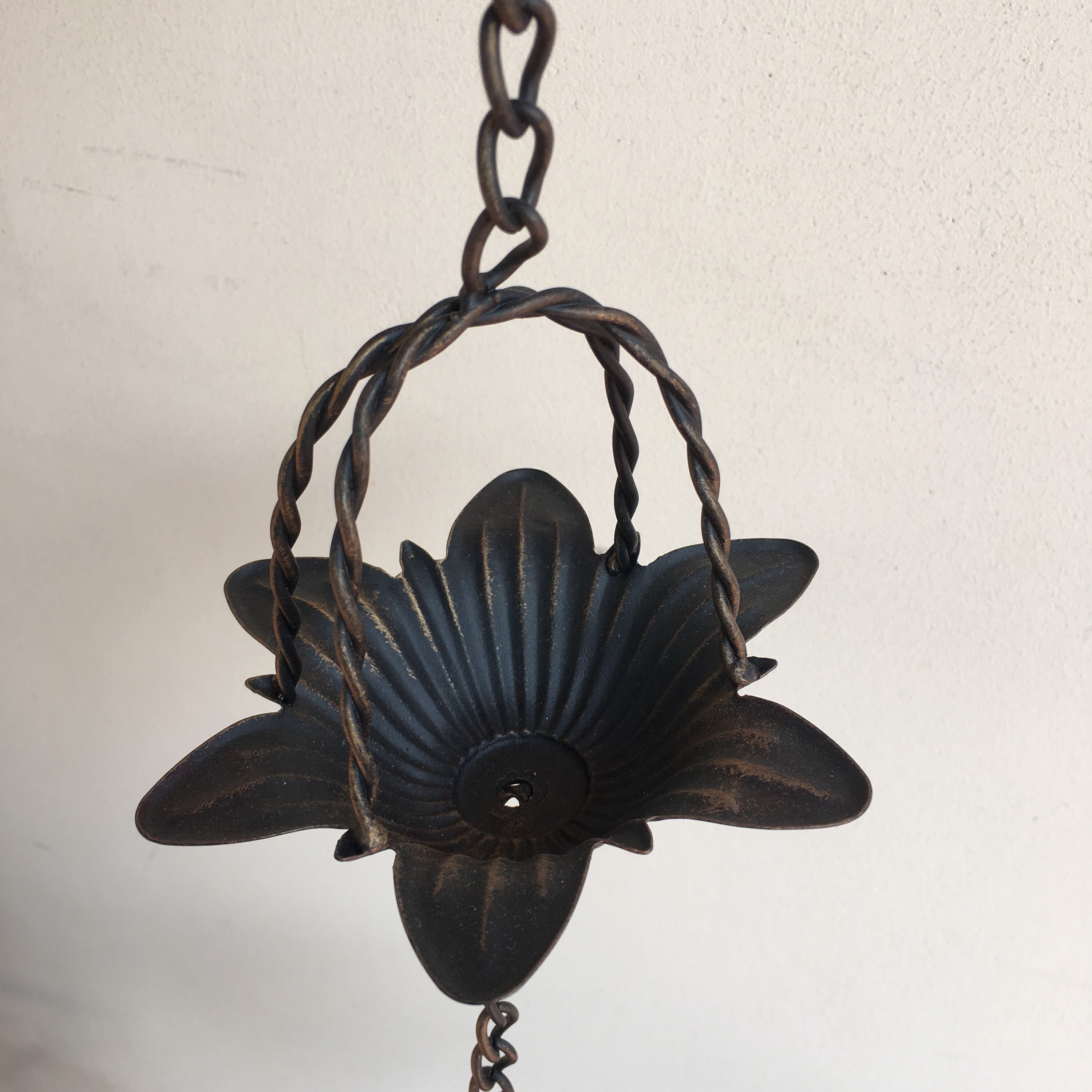 Black and Gold Rain Chain, Flower Cups, Metal Rain Chain, Chain Gutter ...